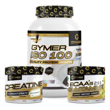 Compra Pack Proteína GYMER ISO 100 1kg + Glutamina Bcaa´s 30